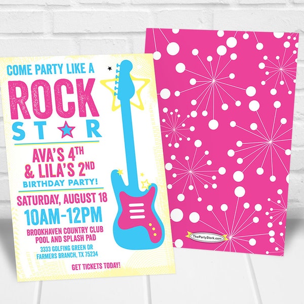 Rockstar Invitation - Etsy