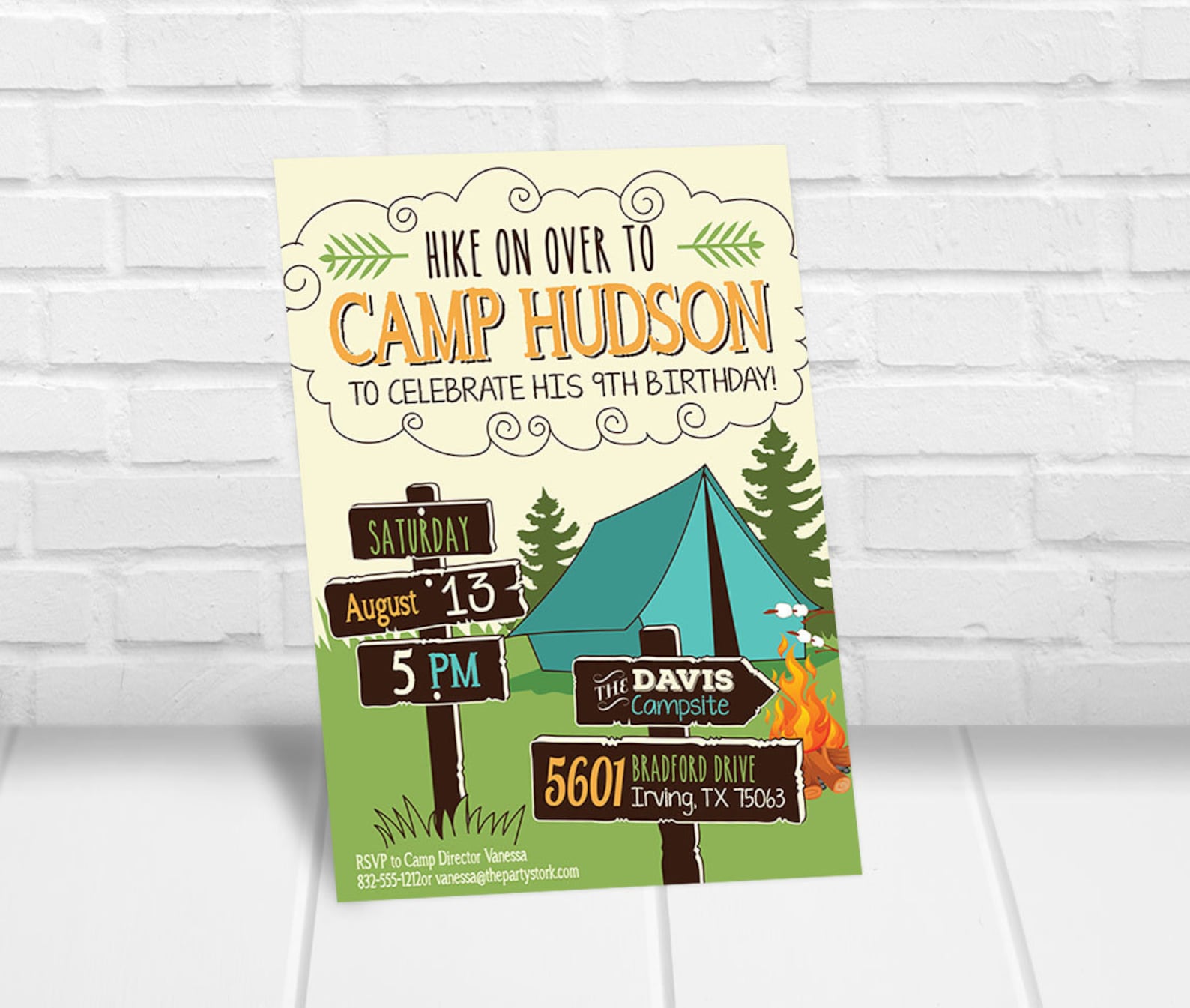 Camping Birthday Invitation Camping Birthday Party Invite - Etsy