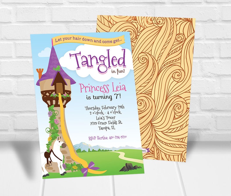 Tangled Birthday Invitation Tangled Invitation Rapunzel - Etsy
