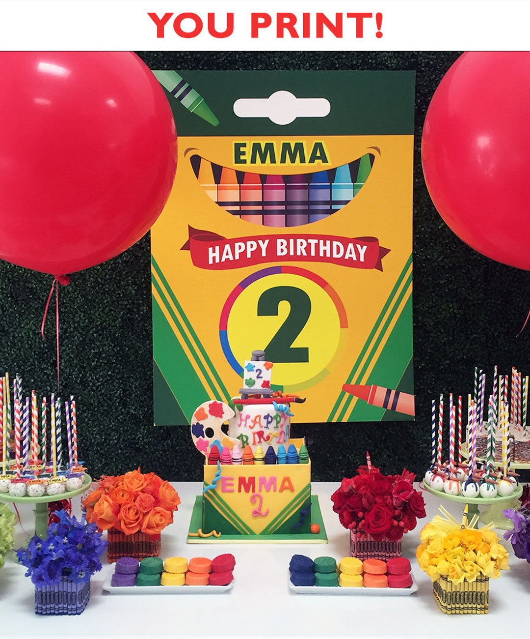 Crayon Box Party Backdrop, Coloring Poster, Crayon Birthday Party Sign ...
