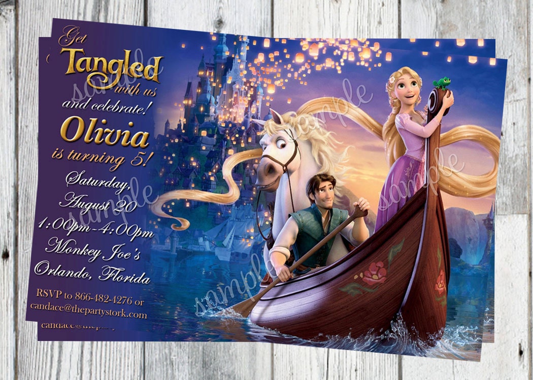 Rapunzel Invitation, Tangled Birthday Invitation, Rapunzel Party ...