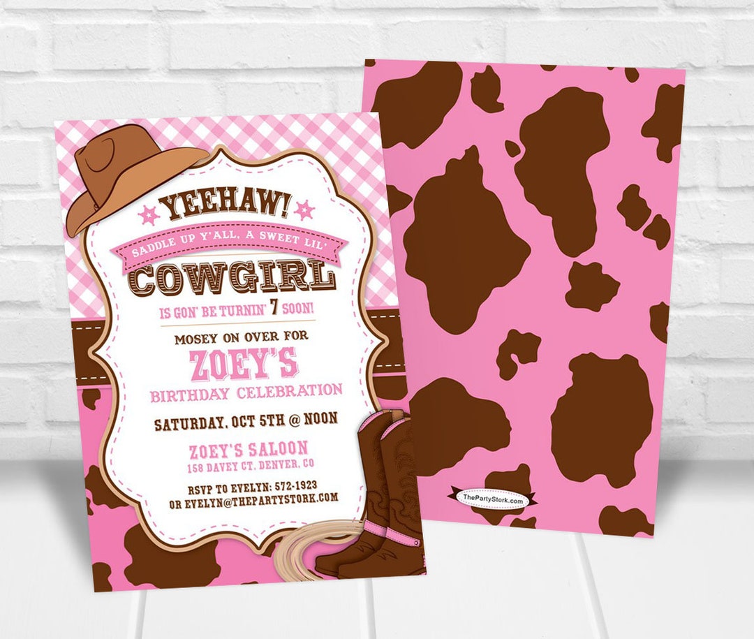 Invitation Birthday Party Cowgirl At Fernando Ward Blog