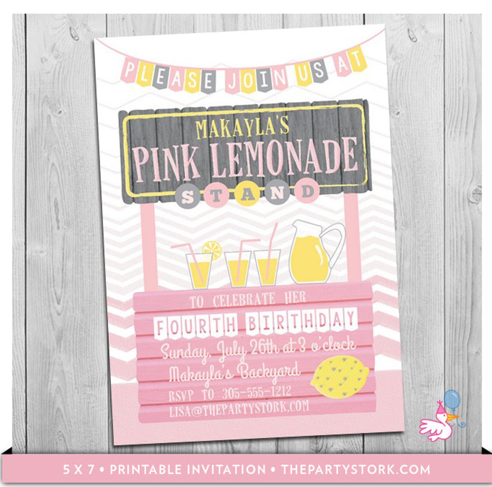 Lemonade Birthday Invitation Lemonade Stand Invitation - Etsy