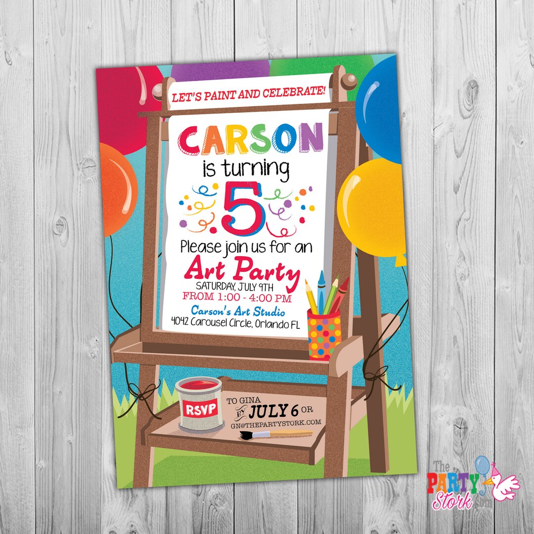 Paint Party Invite, Art Party Invite, Painting Invitation, Paint ...