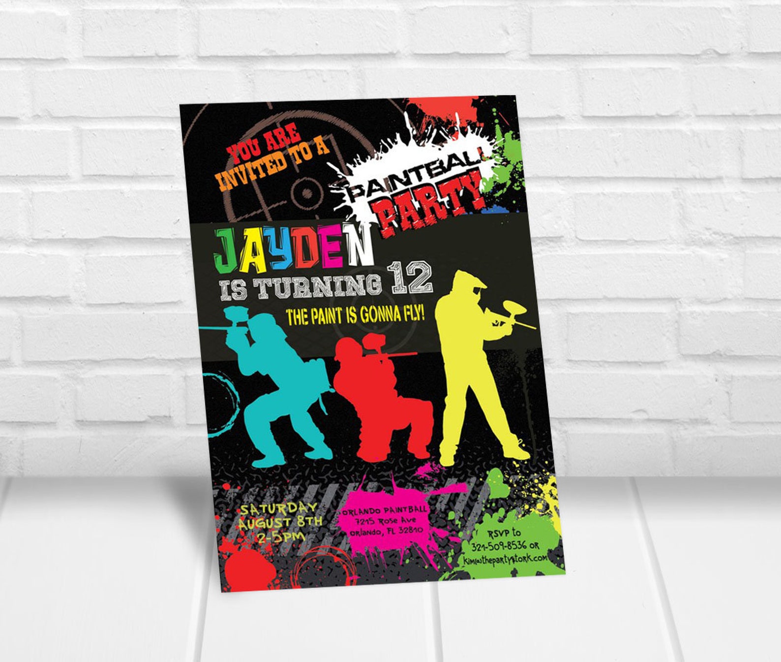 Paintball Invitation Paintball Party Paintball Birthday - Etsy