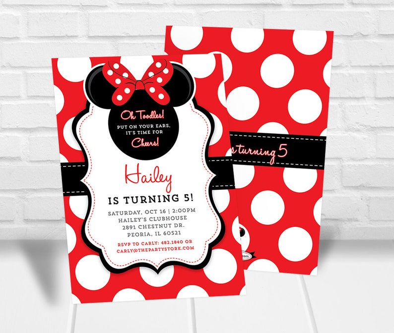 Minnie Mouse Red Invitation
