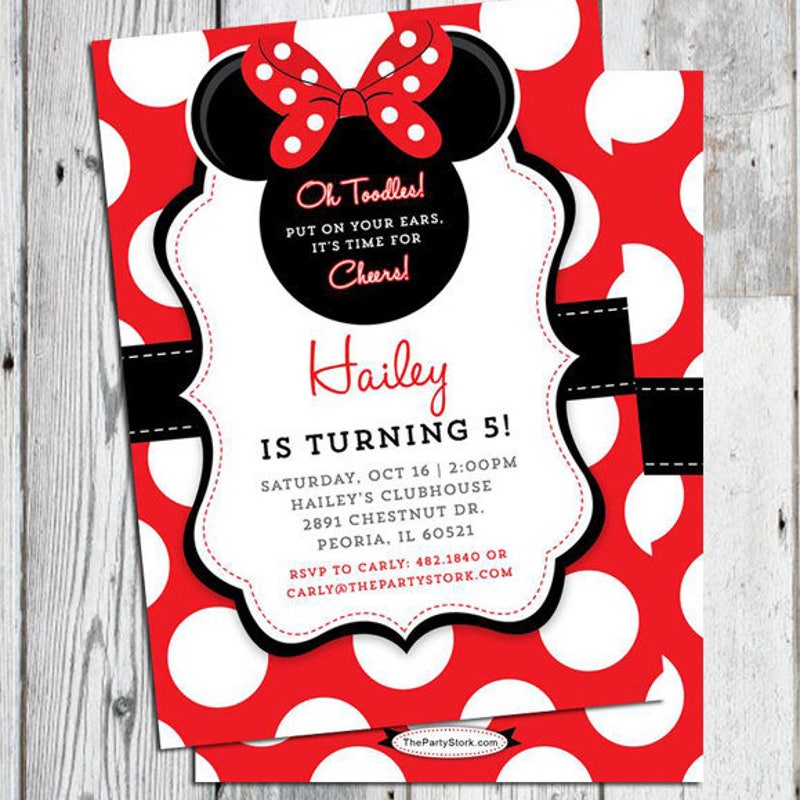 Minnie Mouse Invites - Etsy
