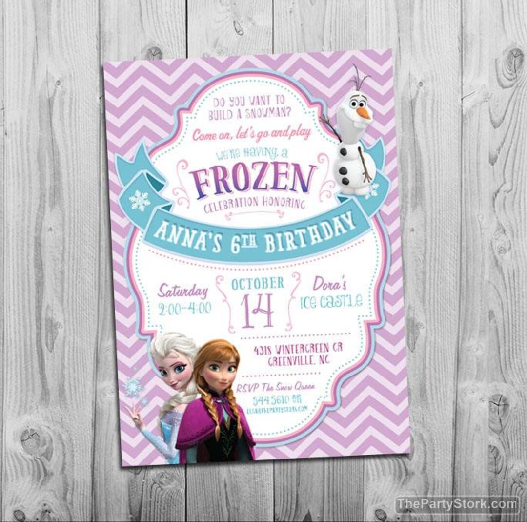 Frozen Invitation Printable, Frozen Invite, Frozen Invitation Download ...