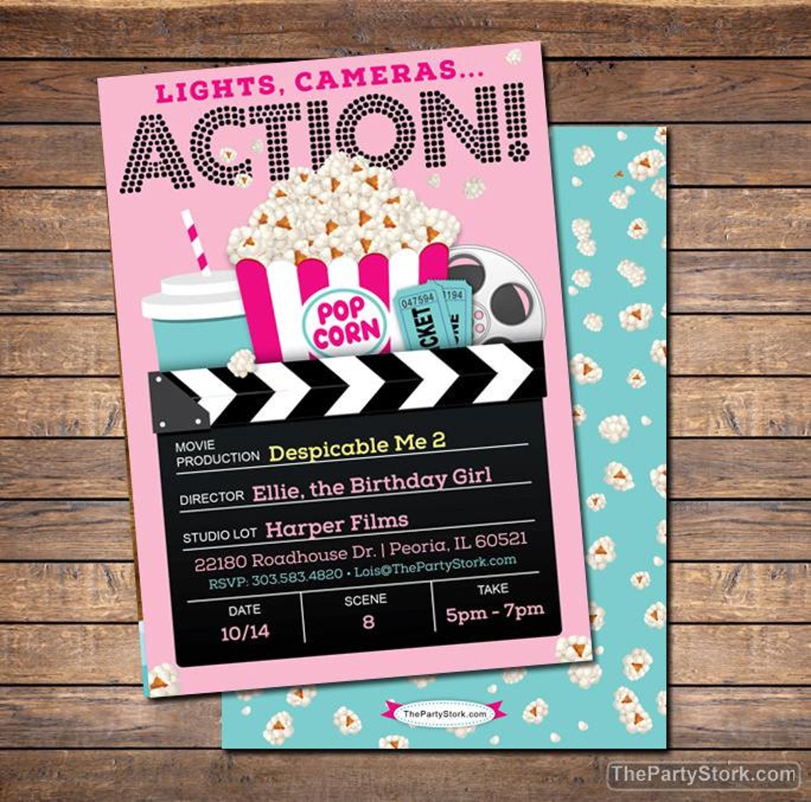 Movie Invitation Movie Party Invitation Printable Girls | Etsy