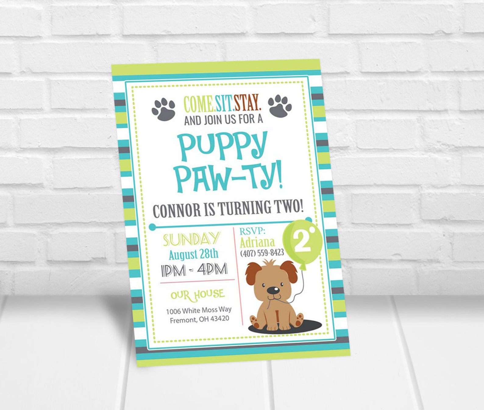 Puppy Party Invitation Boy Puppy Invitation Puppy Birthday | Etsy