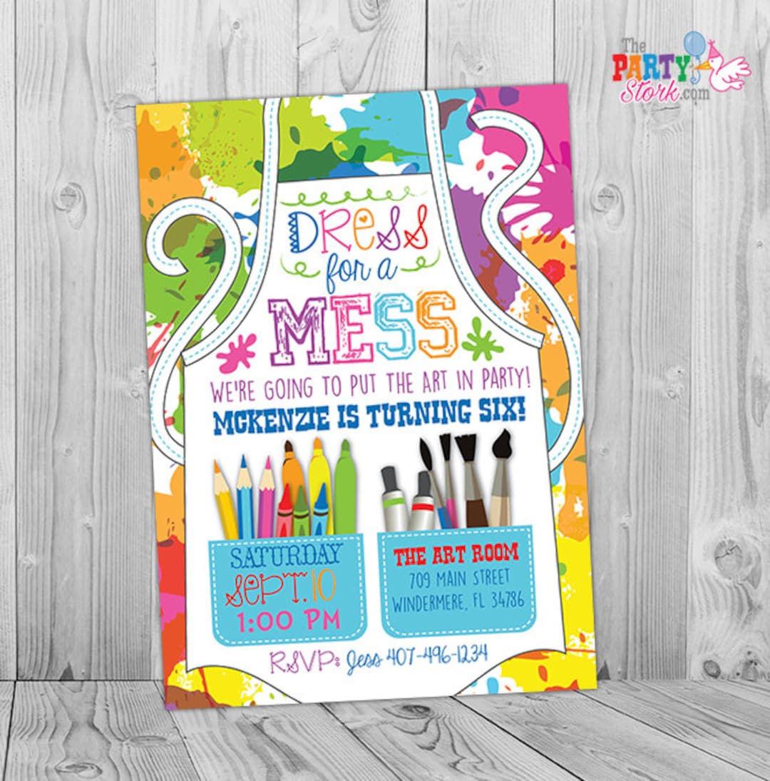 Paint Party Invitations / Painting Party Invitations Kids / Paint Party ...