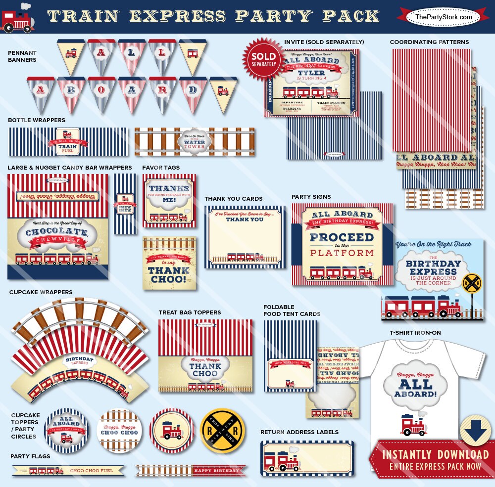 Train Birthday Party Decorations Train Party Decorations | Etsy