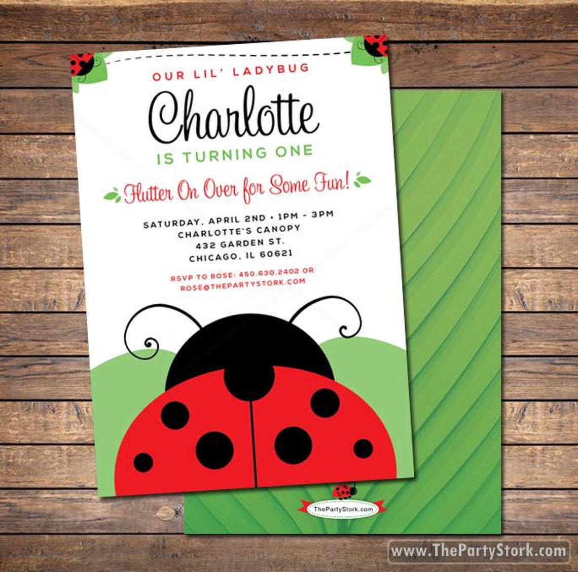 Ladybug Invitation / Printable Red Ladybug Invite / 1st - Etsy