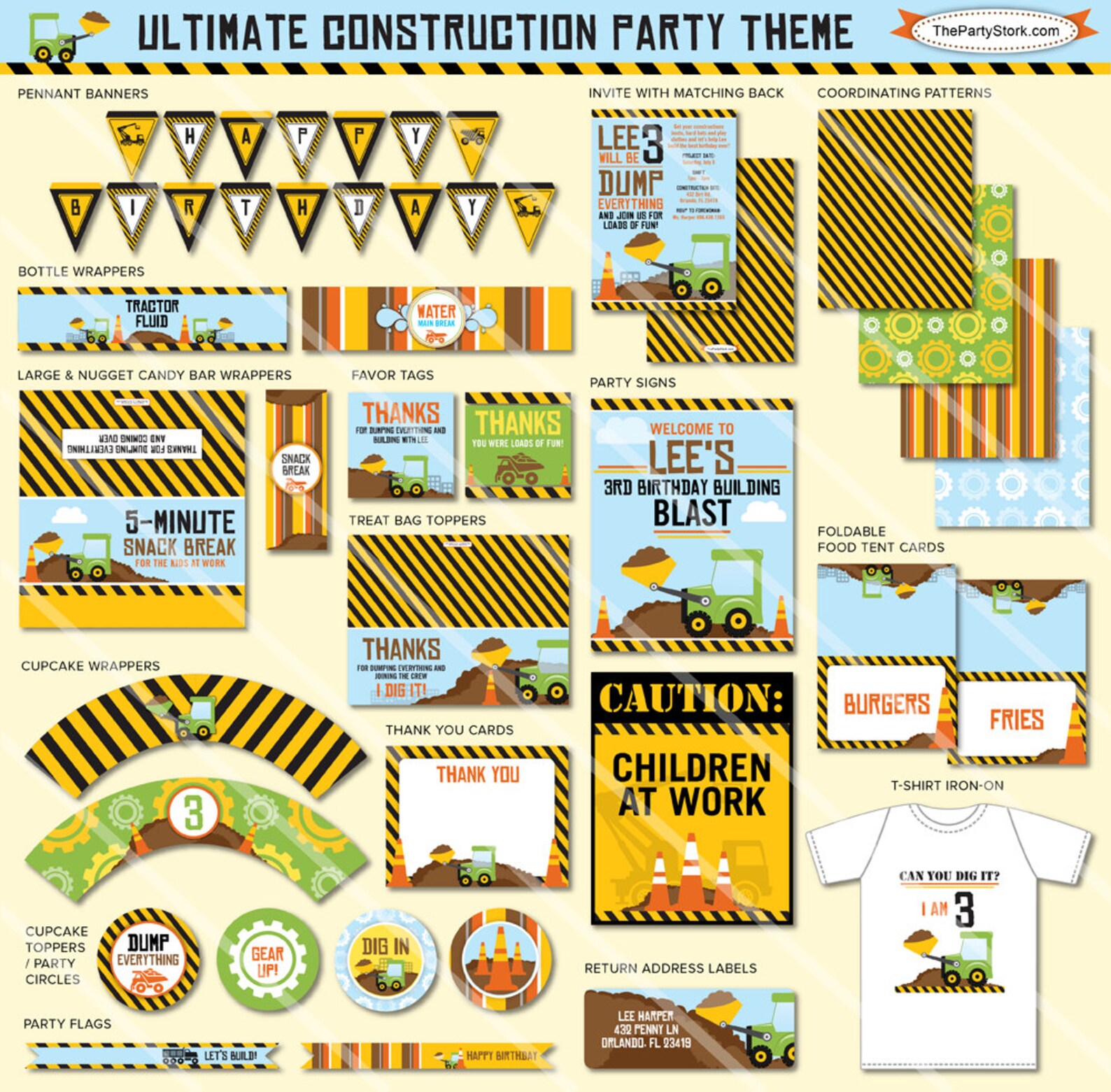 Construction Birthday Party Invitation Construction Birthday - Etsy