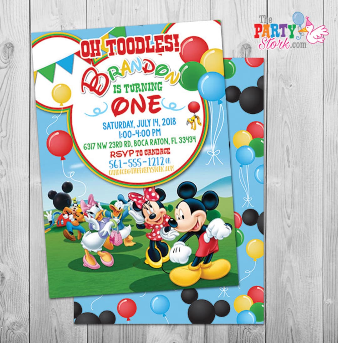 Mickey Mouse Invitations - Etsy