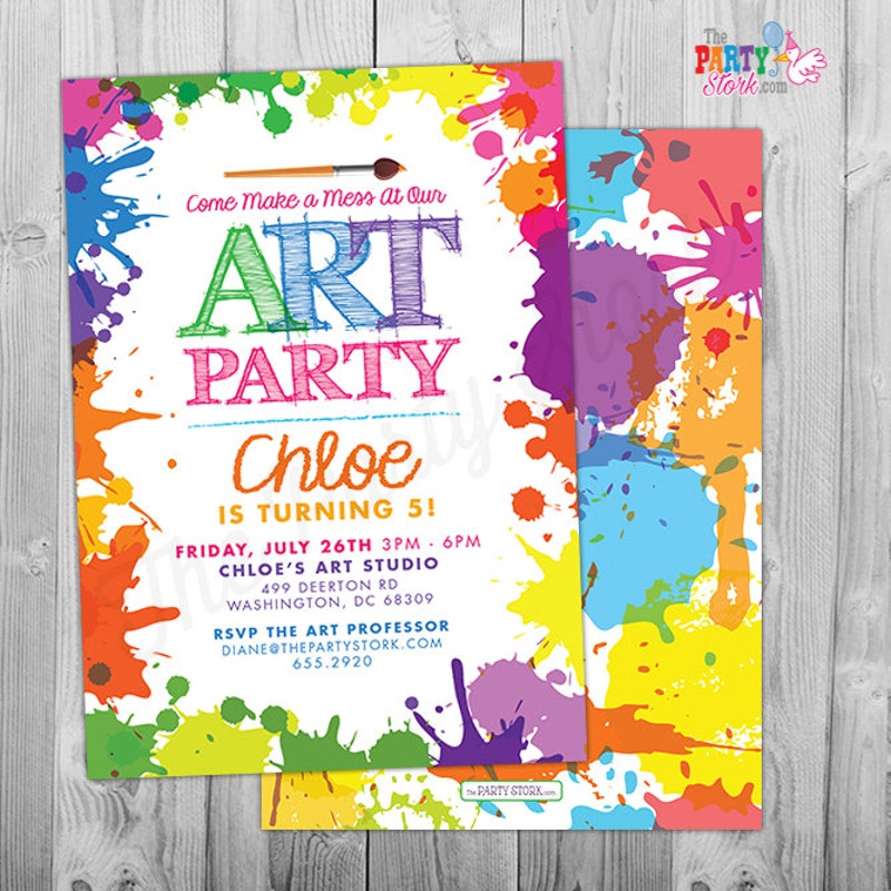 Art Party Invitation - Etsy
