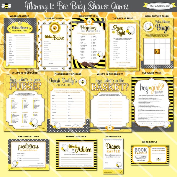 Bee Themed Baby Shower Games - Etsy