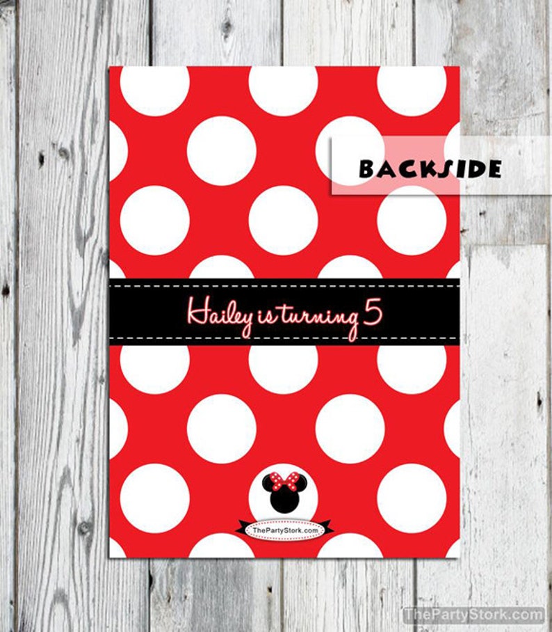 Minnie Mouse Invitation Red Printable Minnie Mouse Birthday - Etsy