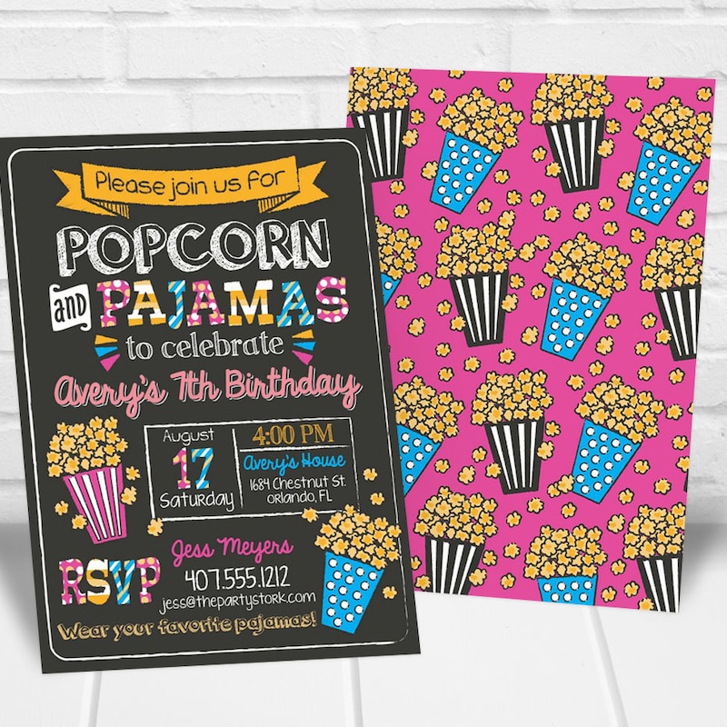 Popcorn Invitation - Etsy