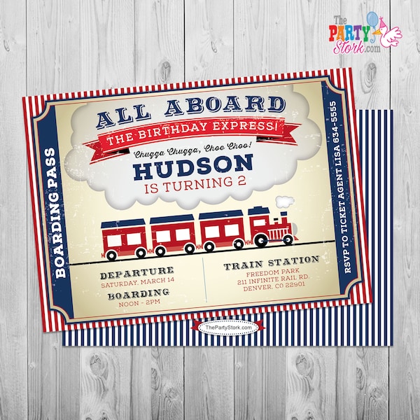 Printable Train 2nd Birthday Invitation - Etsy