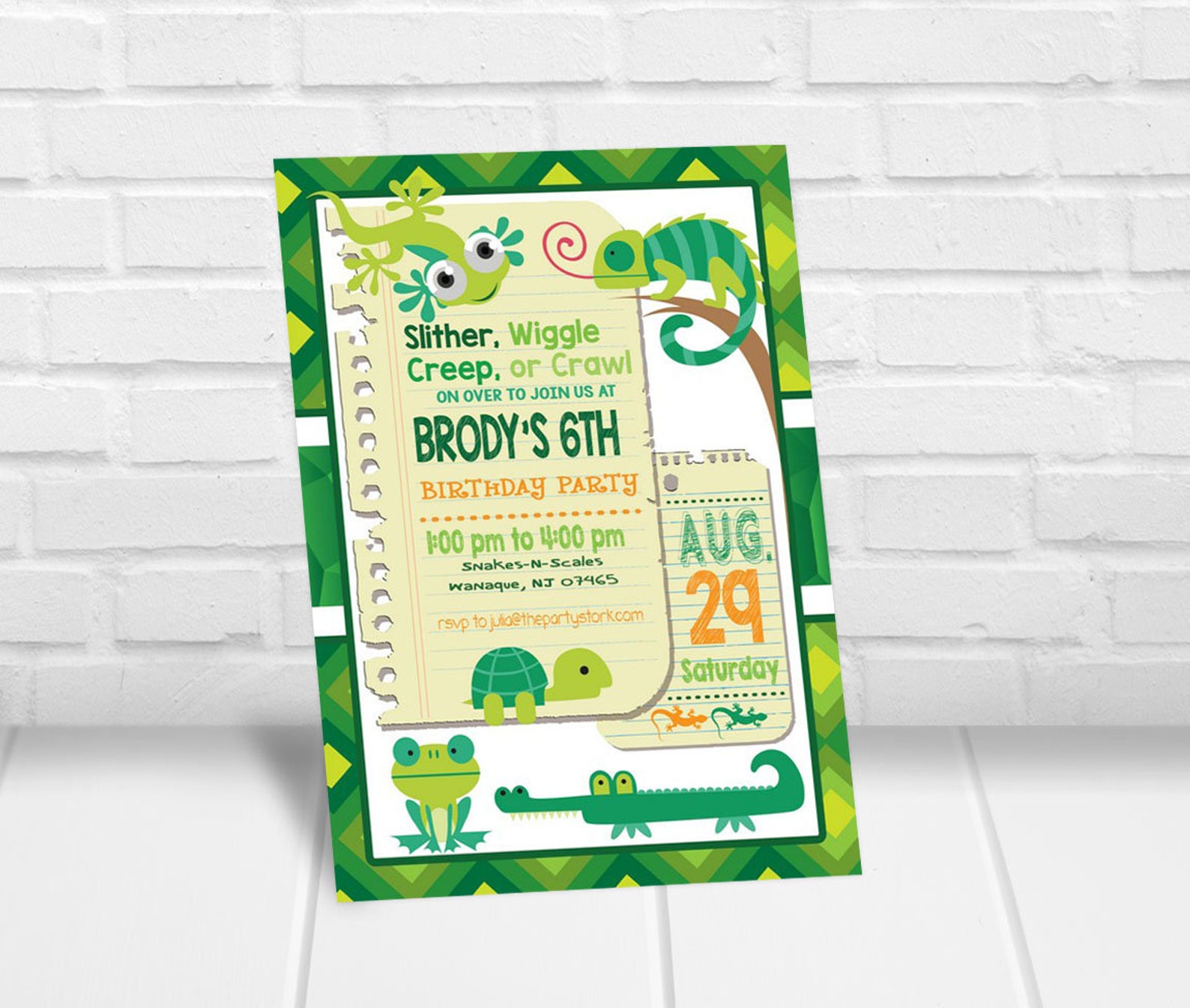 Lizard Invitation Lizard Birthday Party Invitation Lizard - Etsy