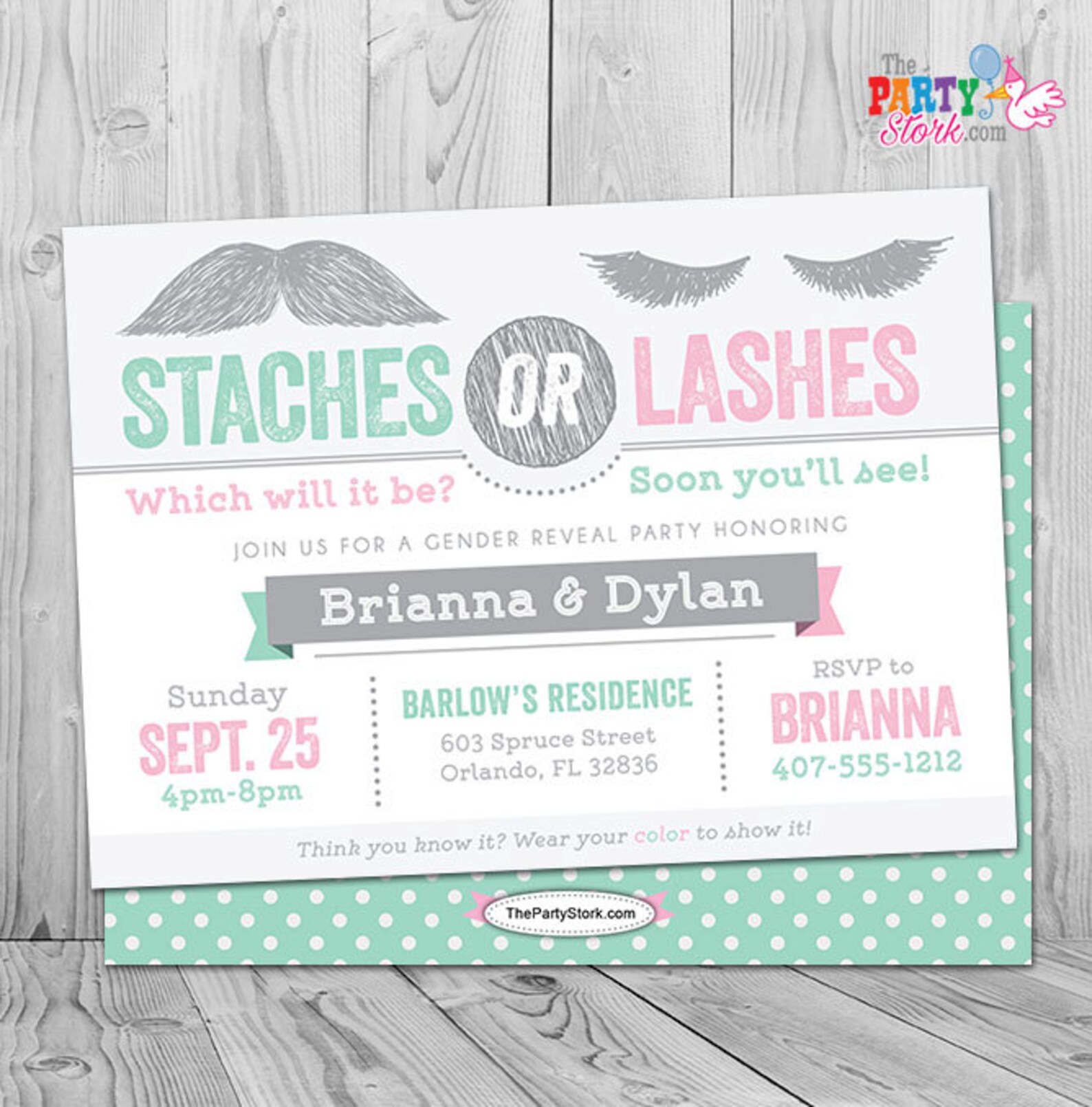 Staches or Lashes Gender Reveal Invitation, Printable Lashes or Staches ...