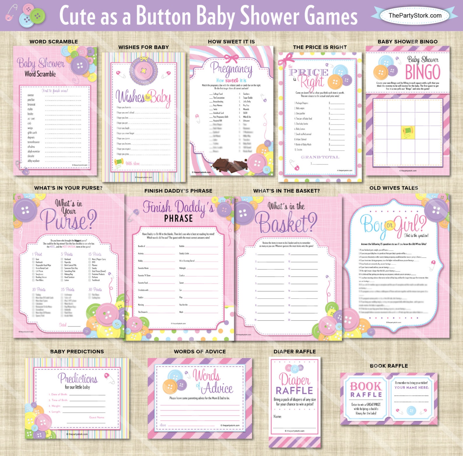 Baby Shower Games for a Girl, Printable Baby Shower Games, Cute as a ...