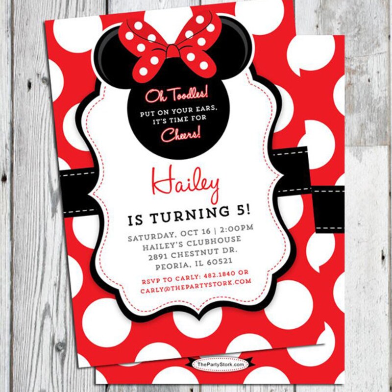 Minnie Mouse Invites - Etsy