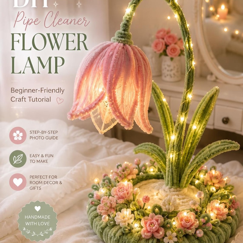Pipe Cleaner Flower Lamp - Etsy