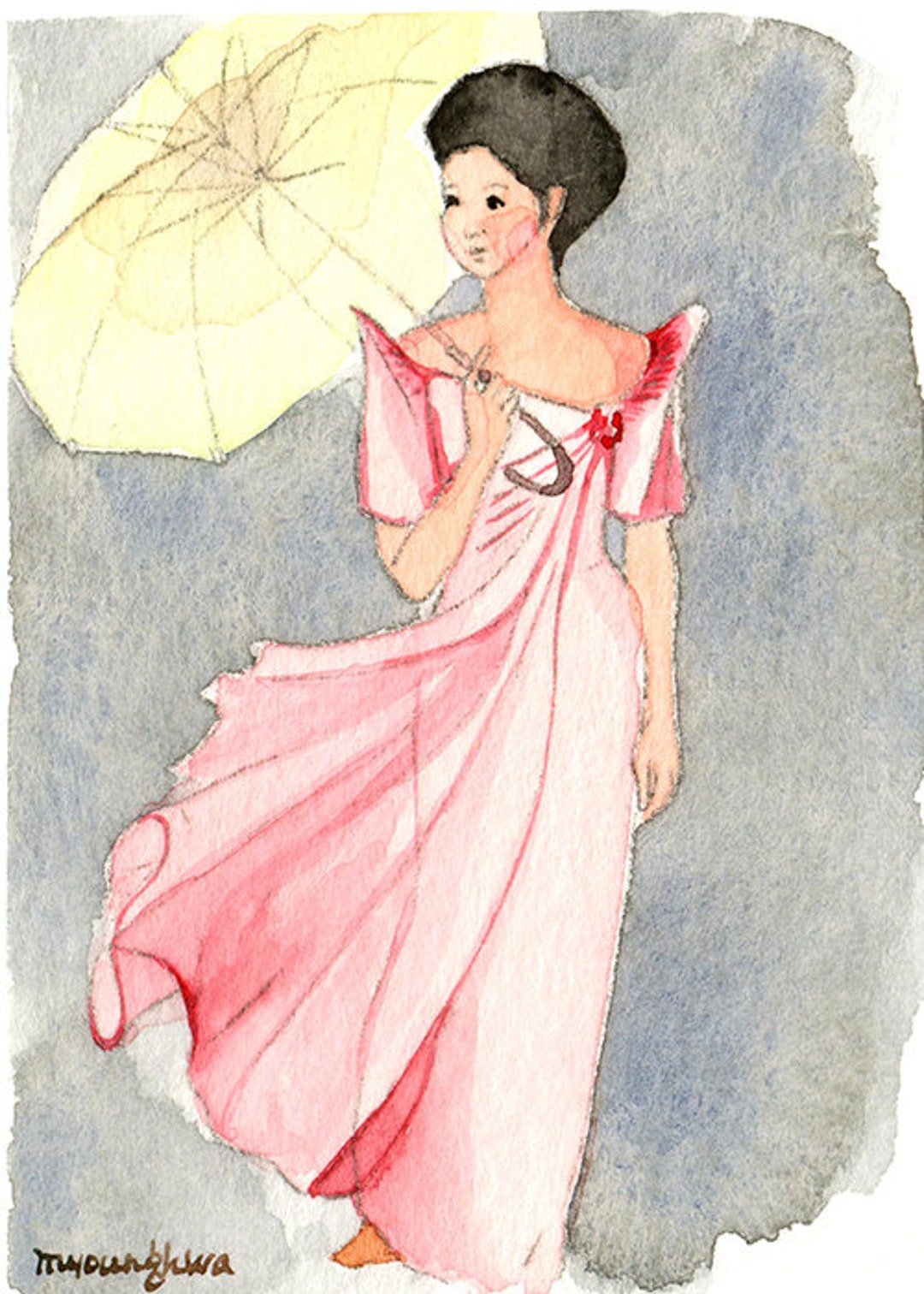 Mrs Imelda Marcos, Portrait - Filipiniana Dress Illustration ...