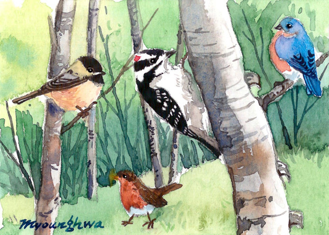 ACEO Limited Edition 2/25 Forest Friends, in Watercolor - Etsy