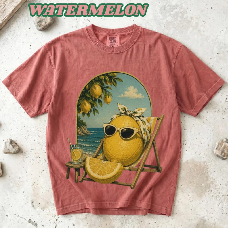 Lemon Girl Summer Shirt, Retro Beach Amalfi Coast Vacation Tee - Etsy