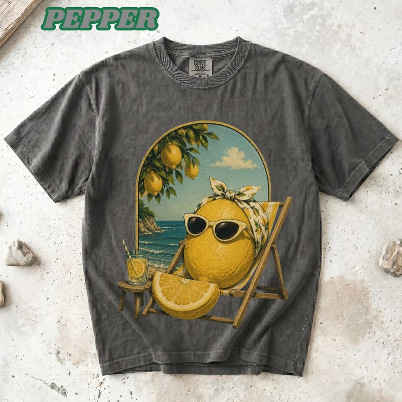 Lemon Girl Summer Shirt, Retro Beach Amalfi Coast Vacation Tee - Etsy