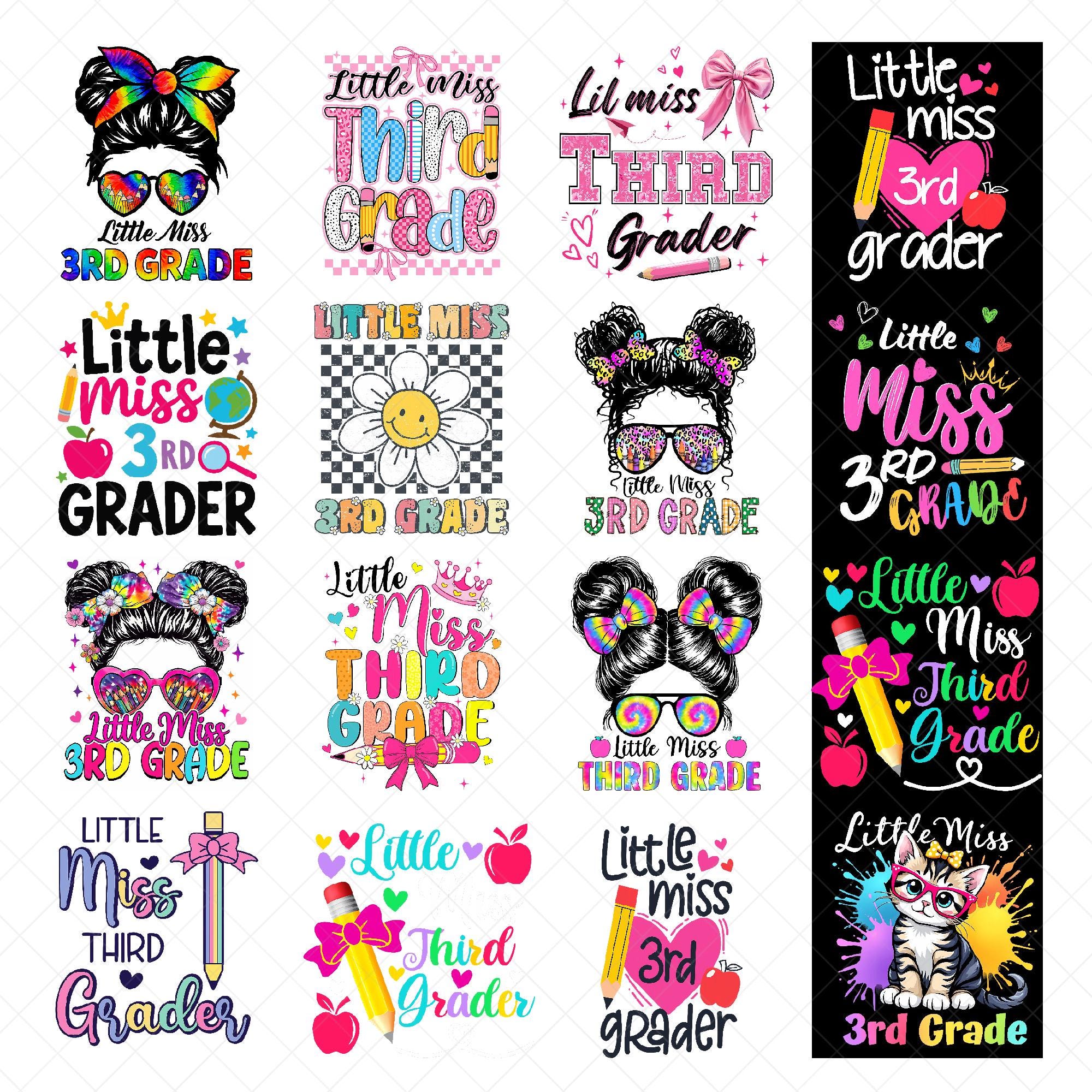 Little Miss Third Grade Png Bundle, Back to School Girl Shirt Png ...