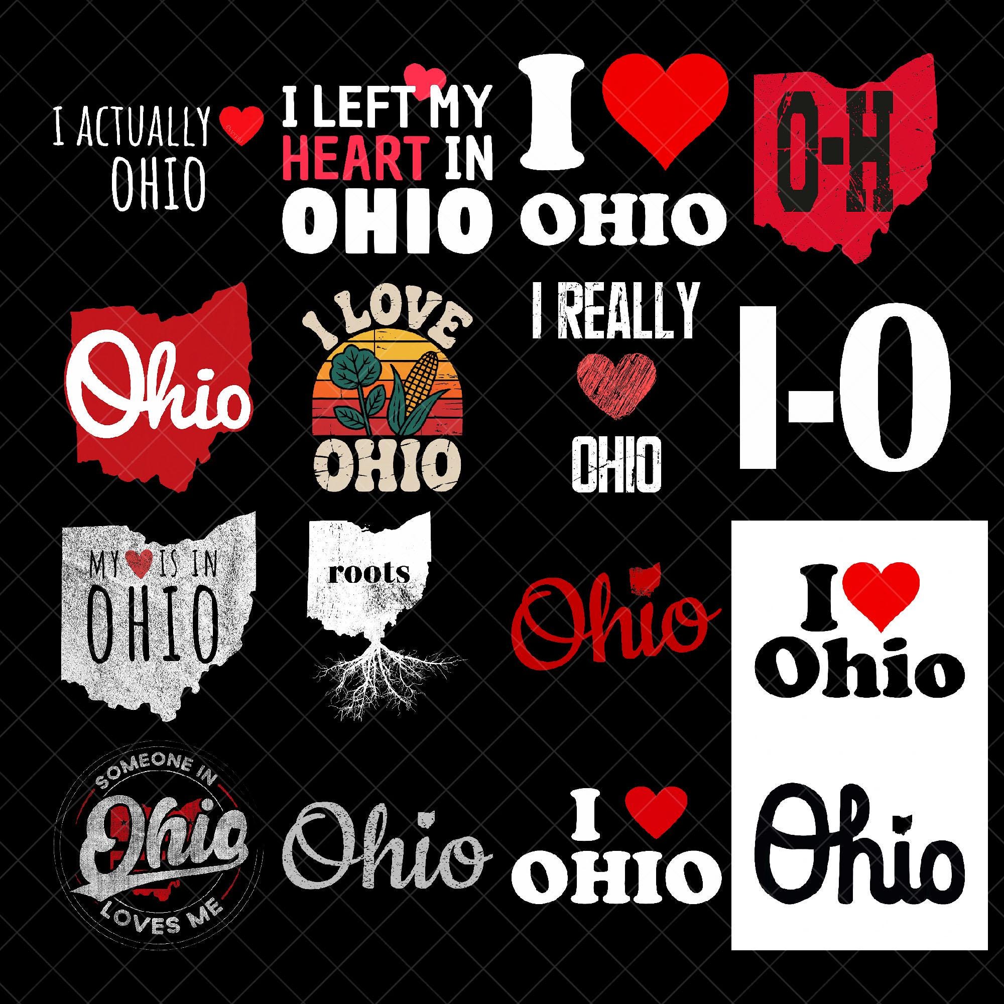 Ohio PNG Bundle, I Love Ohio State Map Roots Heart Digital Download ...