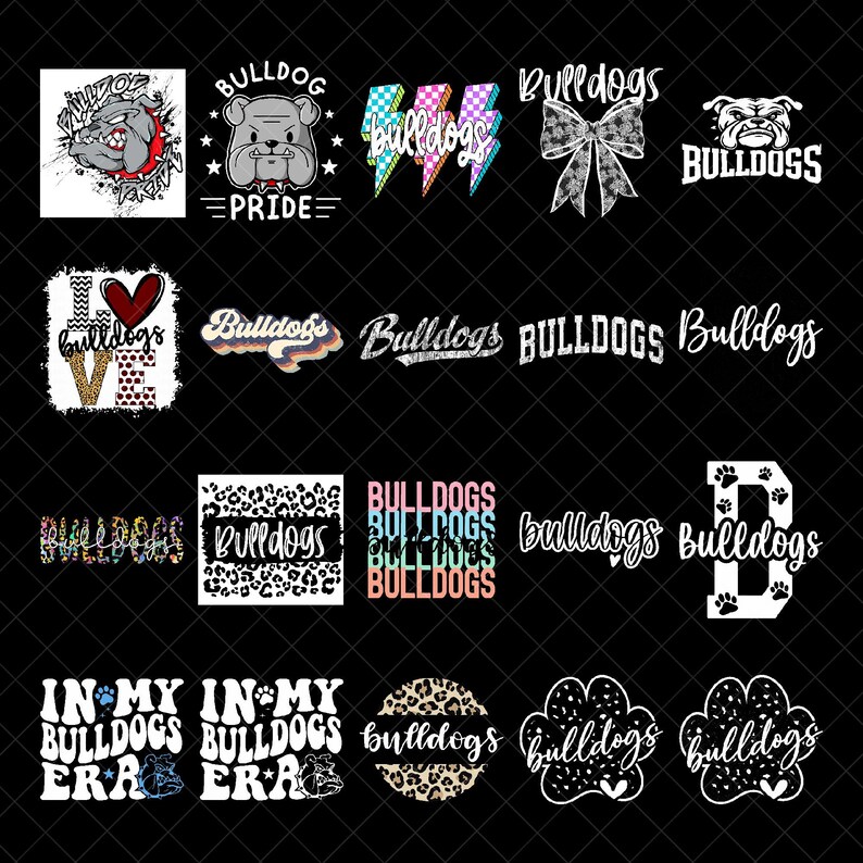 Bulldogs PNG Bundle, School Mascot Bulldog Pride Digital Download, Team ...