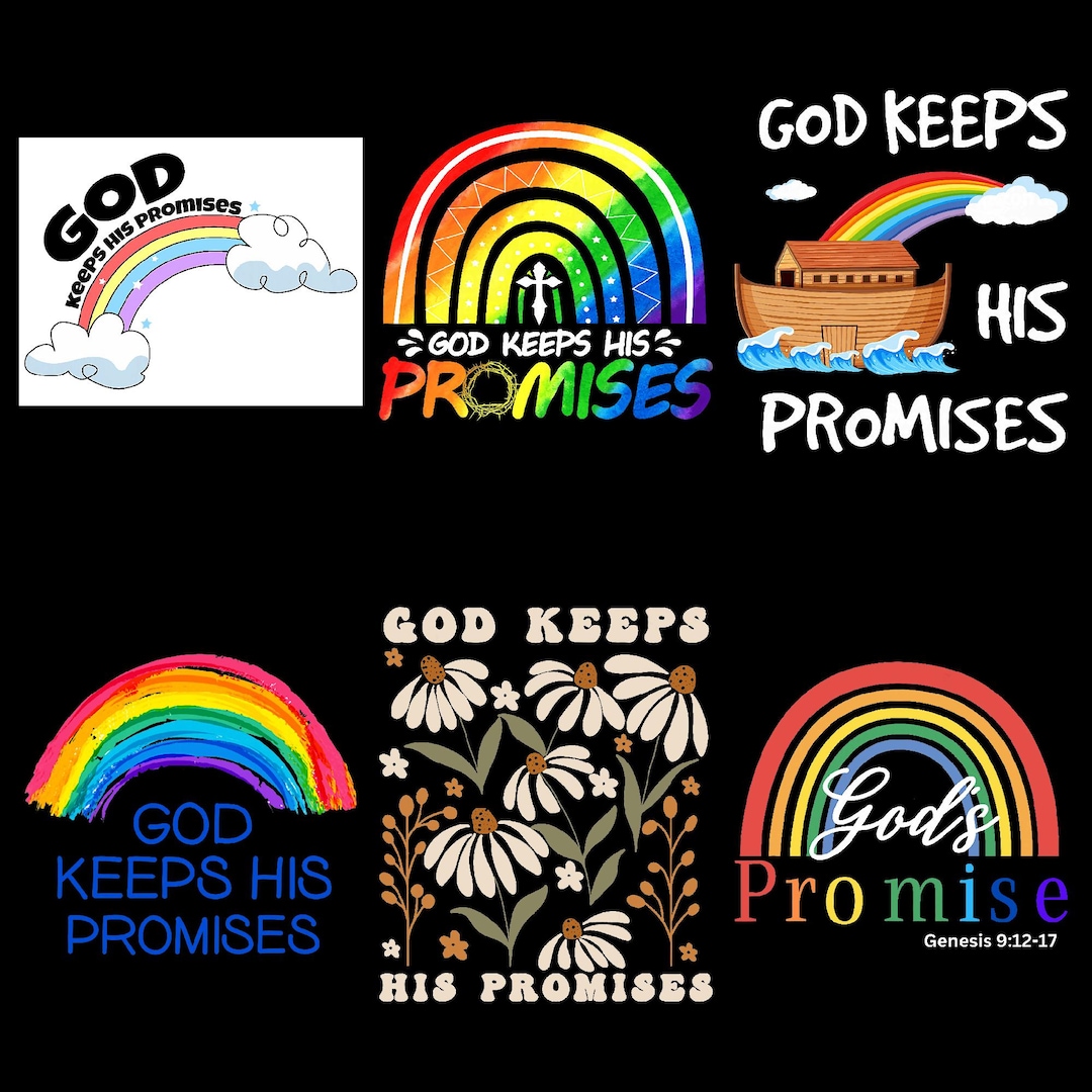 God Keeps His Promises, Noah's Ark Rainbow Genesis 9:13 Bible Verse ...