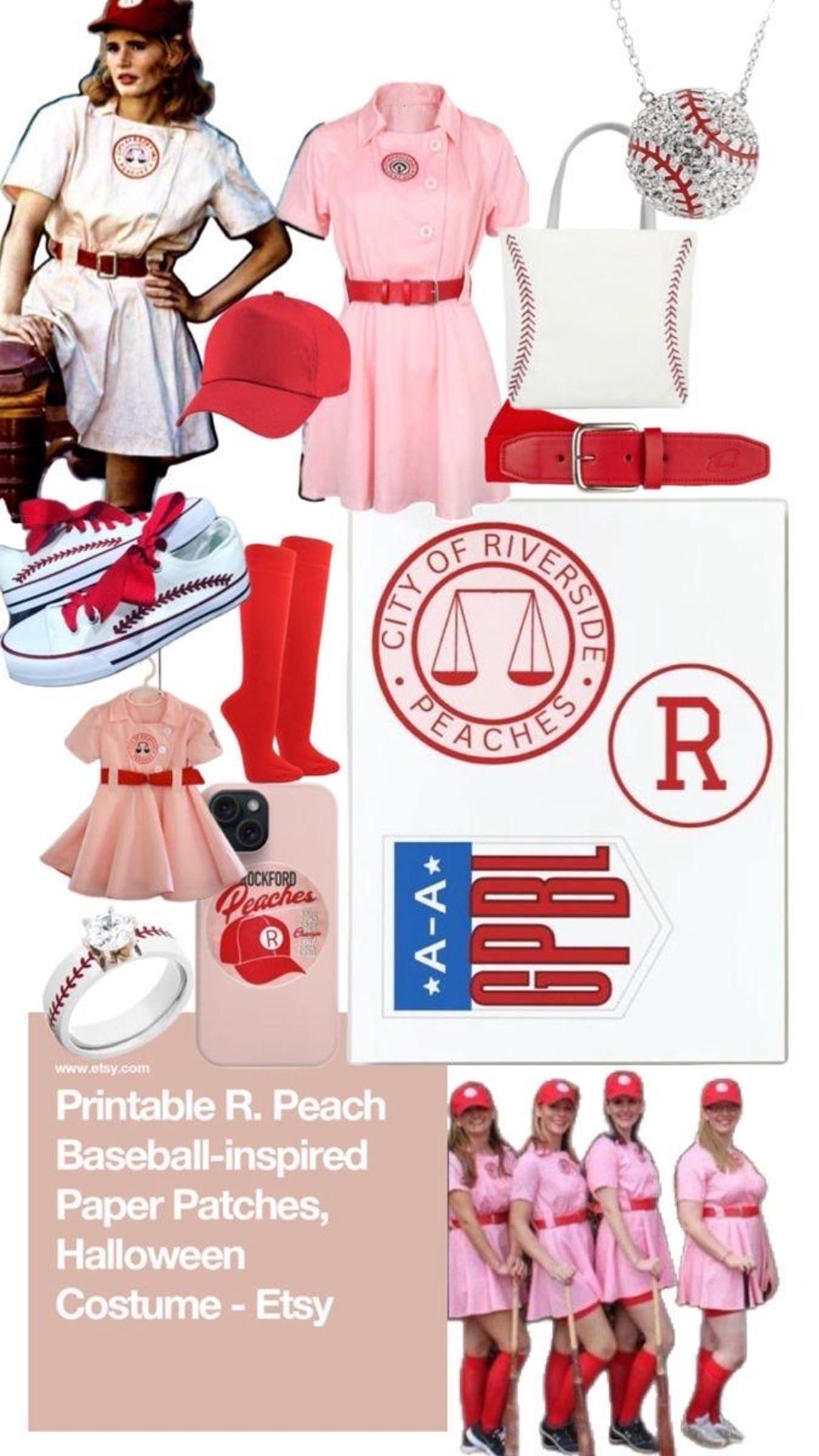 Printable R. Peach Baseball-inspired Paper Patches, Halloween Costume ...