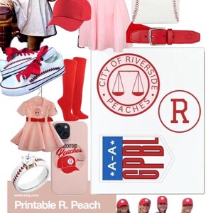 Printable R. Peach Baseball-inspired Paper Patches, Halloween Costume ...