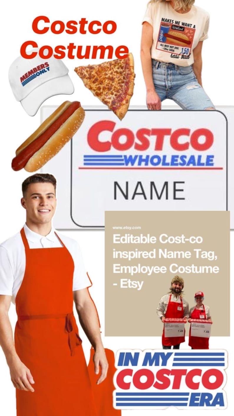 Editable Cost-co -inspired Name Tag, Employee Costume - Etsy