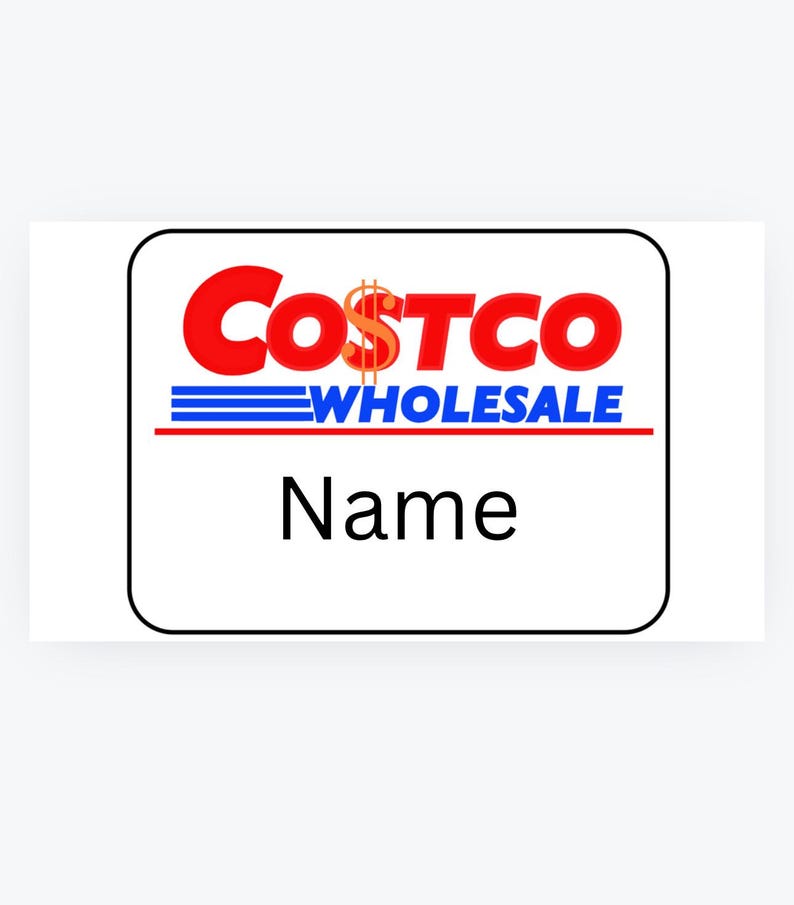 Editable Cost-co -inspired Name Tag, Employee Costume - Etsy