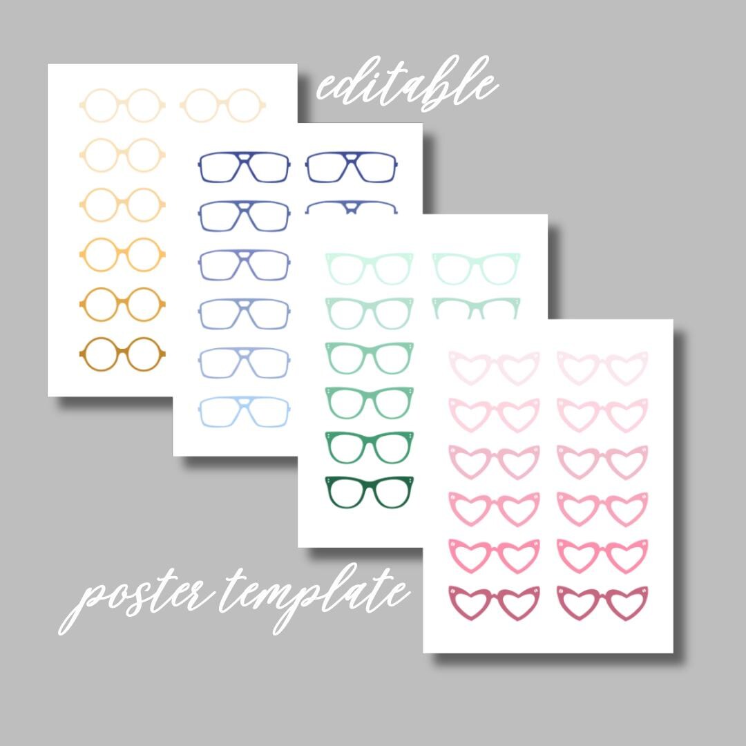 Editable Eye Wear Poster Template, Eye Glasses Posters 12x18, 18x24 ...