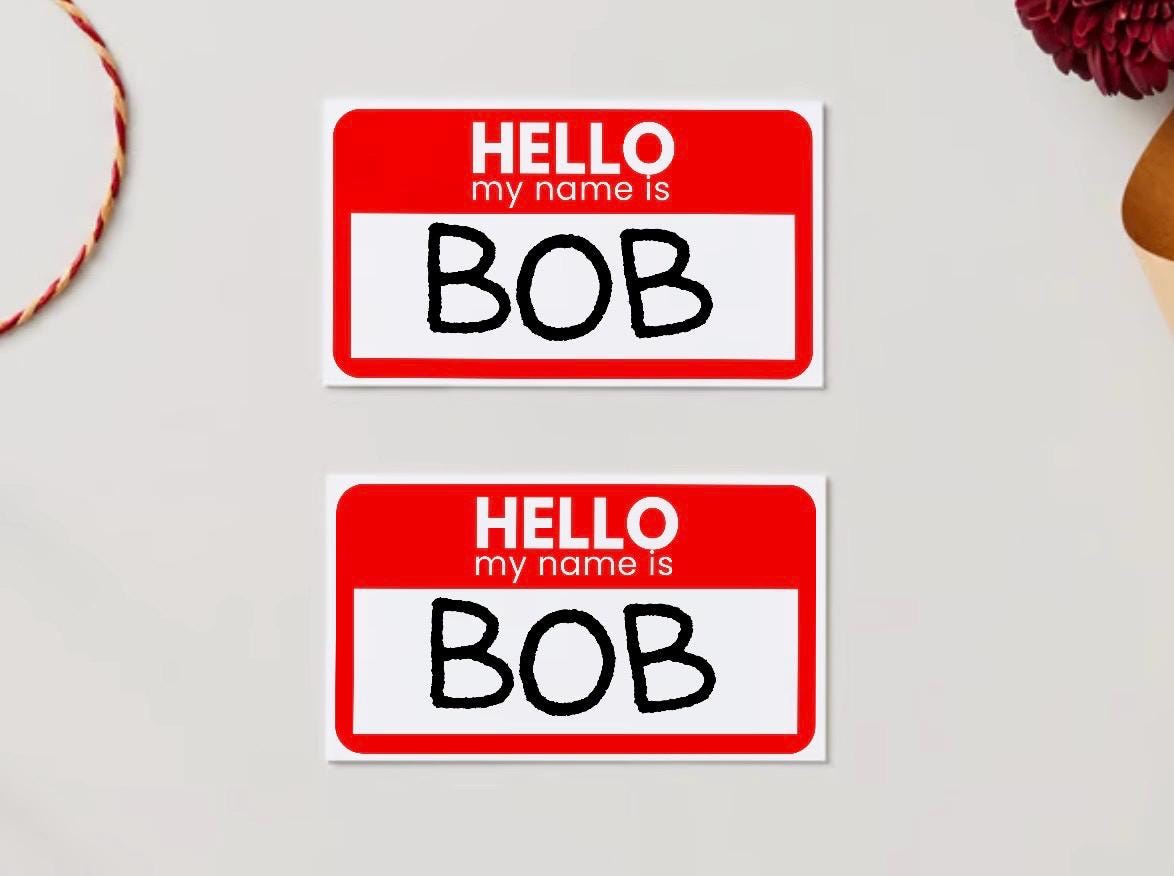 Editable Bob Beetle Juice-inspired Name Tag, Hello I'm Bob Costume - Etsy
