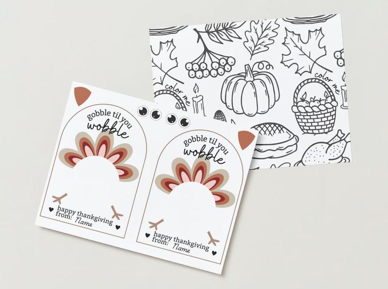 Printable Thanksgiving Kids Activity: Editable Template (digital ...