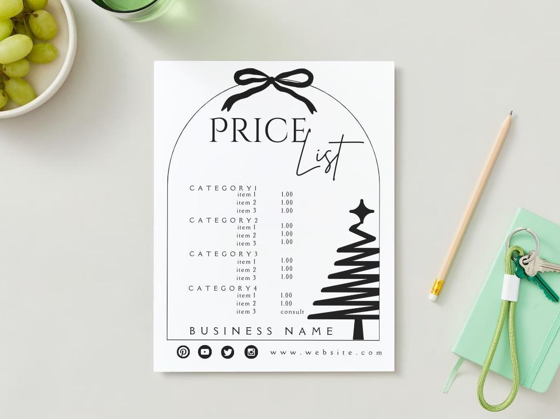 Holiday Price List & Scan to Pay - Etsy