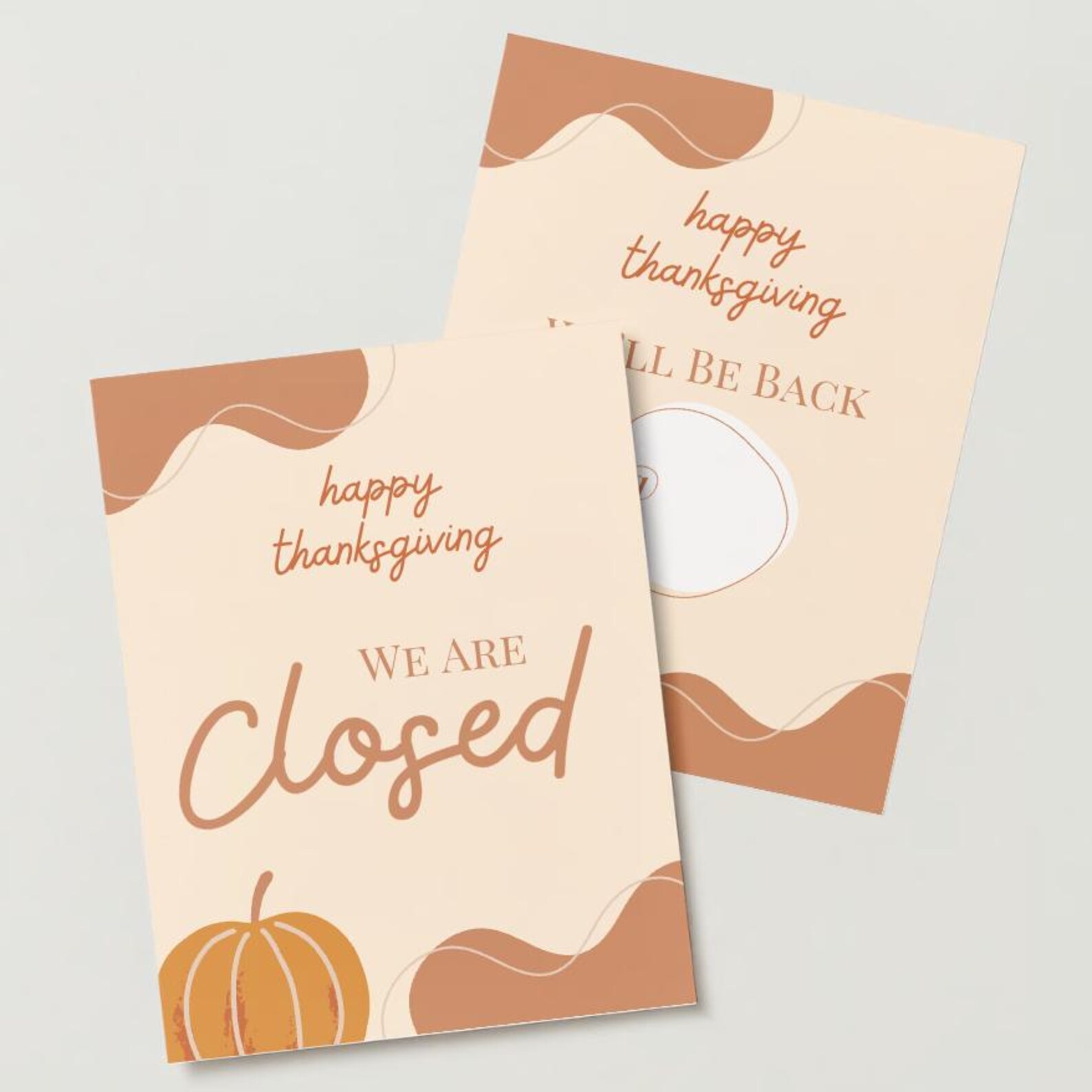 Thanksgiving Closed Sign: Editable Storefront Template (digital ...