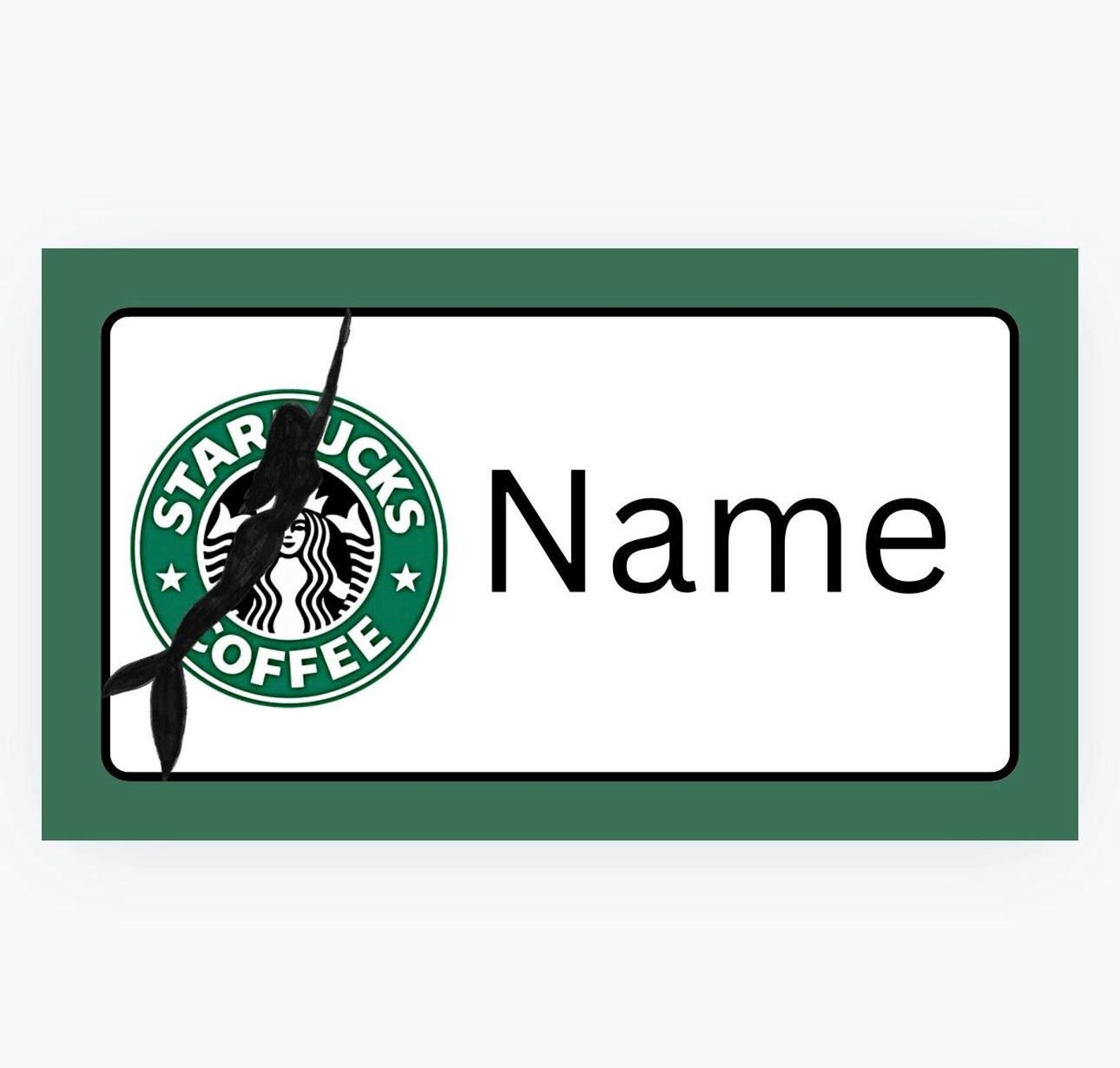 Editable Bucks-inspired Name Tag, Statbucks Employee Costume - Etsy