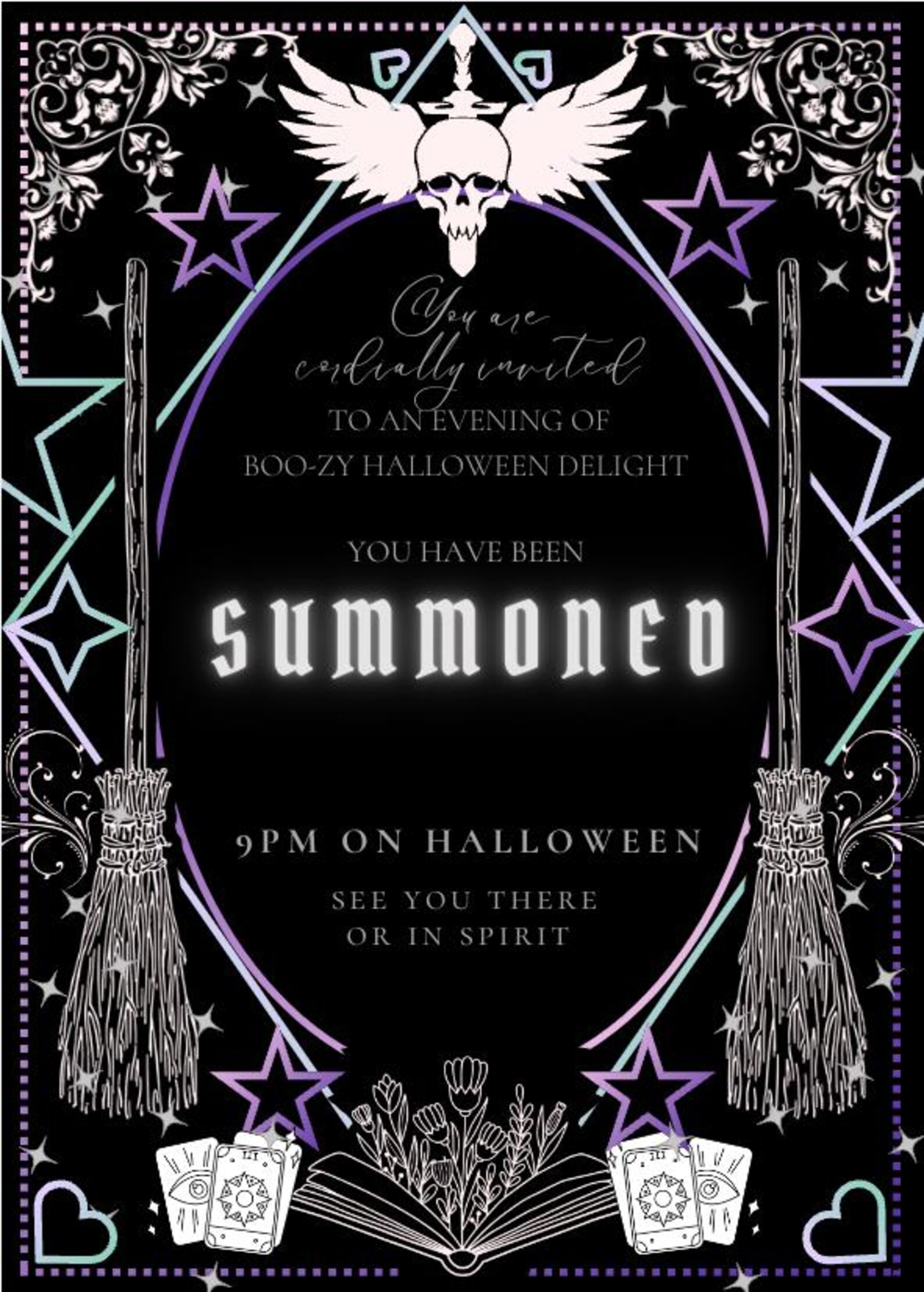 Editable Witch Party Invitation, Halloween Party Invite, Summoned ...