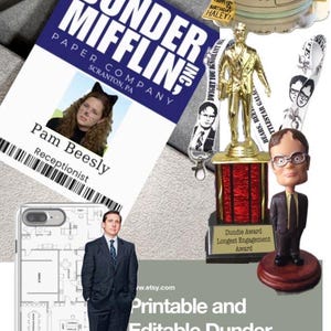 Printable and Editable Dunder Mifflin -inspired Name Tag, Employee ...