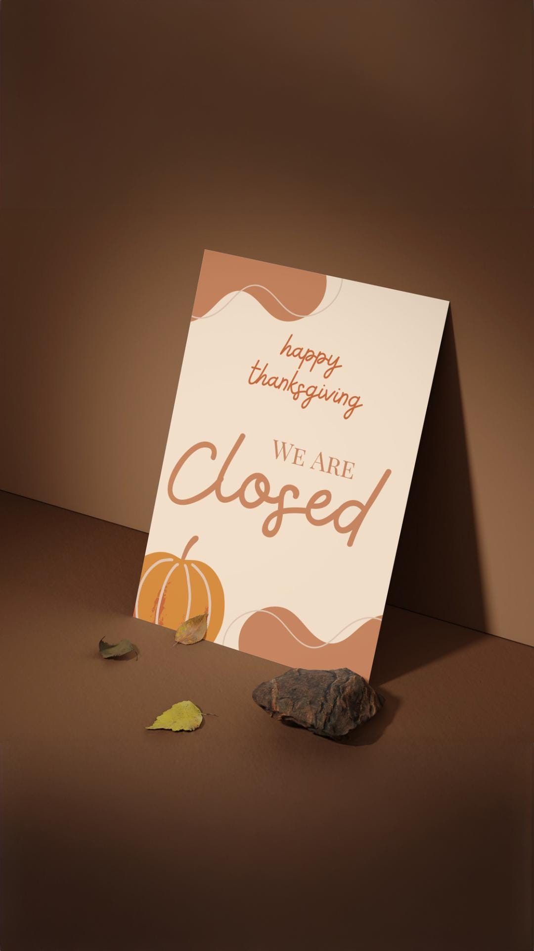 Thanksgiving Closed Sign: Editable Storefront Template (digital ...